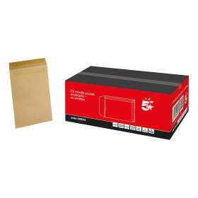 5 Star Office Envelopes Pocket Self Seal 115gsm C5 Manilla (500 Pack ...