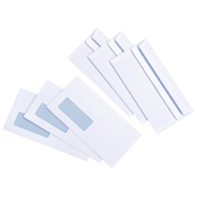 5 Star Value Self Seal DL Windowed Wallet Envelope 90gsm - White (1000 ...