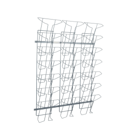 Alba Wall Mounted 7 Tier 21-Pocket Literature Holder Chrome A4 DDFIL21M ...