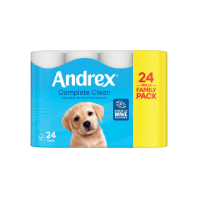 Andrex Complete Clean Toilet Roll 2-Ply 190 Sheets Per Roll (Pack of 24 ...