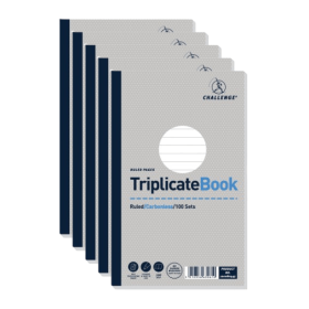 Challenge Carbonless Triplicate Book 100 Sets 210x130mm (Pack of 5 ...