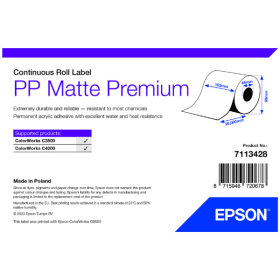 Epson 7113428 Premium Matte White Continuous Label Roll 102mm x 29m ...