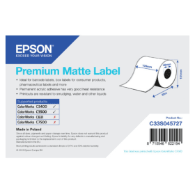 Epson C33S045727 Premium Matte Continuous Ticket Roll 105mm x 35m ...