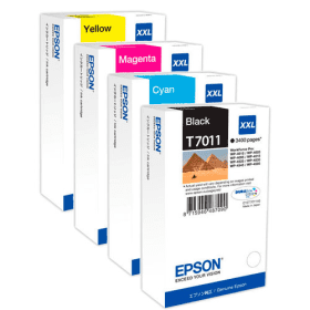 Epson T701 (t7011/2/3/4) Original Black & Colour Ink Cartridge 4 Pack ...