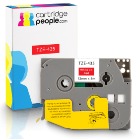 Compatible Brother TZE-435 P-Touch White on Red Laminated Tape 12mm x ...