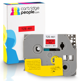 Compatible Brother TZE-461 P-Touch Black on Red Laminated Tape 36mm x ...