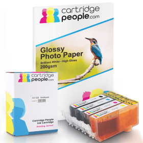 Compatible Canon CLI-526 4 Ink Cartridge & Photo Paper Value Pack ...