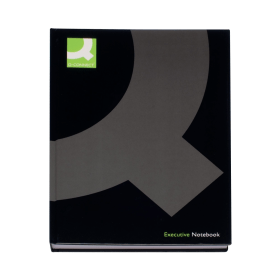 Q-Connect Hardback Casebound Notebook 192 Pages A4 Black (3 Pack ...